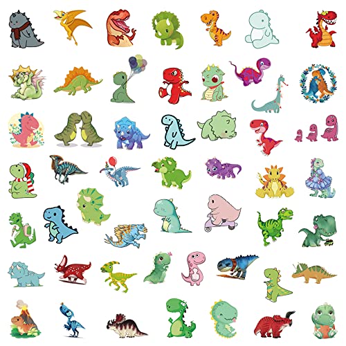 100 Pcs Cute Dinosaur Stickers for Kids 3-8, 2-4 Water Bottles Dino ...