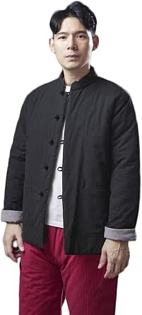 Ystylee Winter Thick Quilted Tang Suit Jackets Loose Cotton Coats Men ...