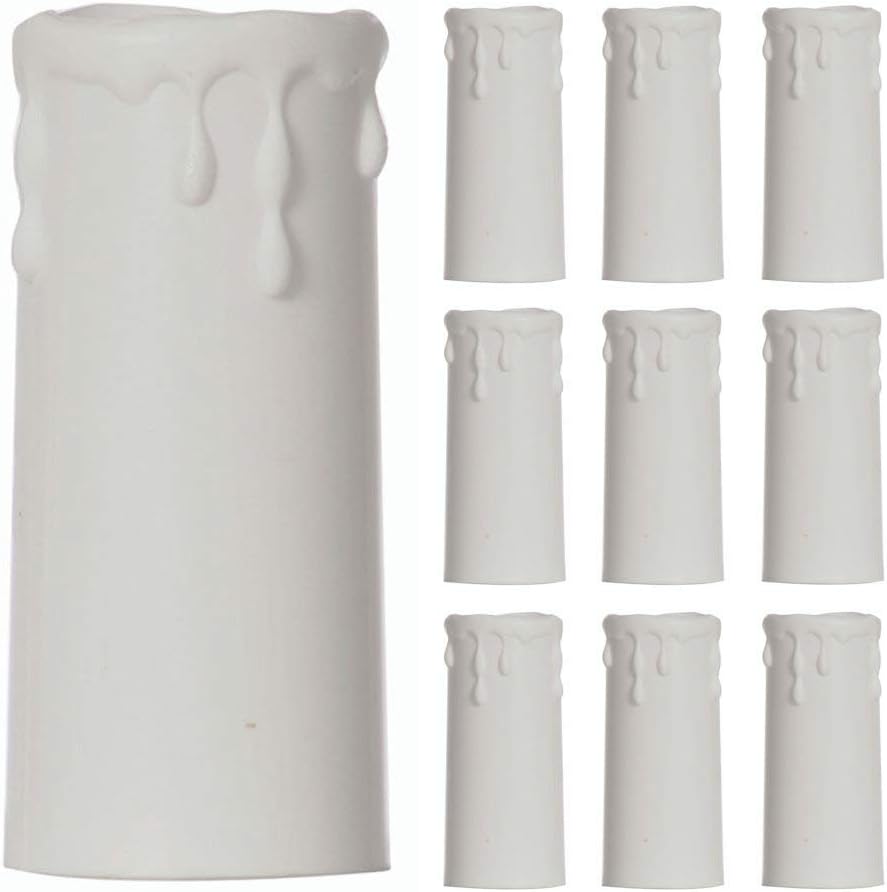 Britalia 10 Pack - White Candle Drip Sleeves for Light Fittings ...