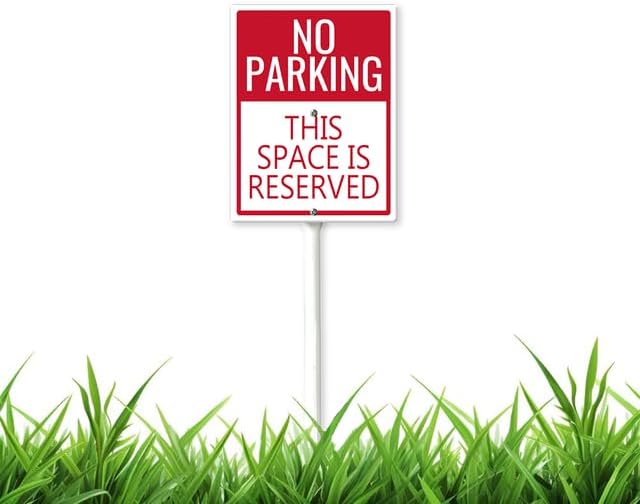 Amazon.com : 8 x 12 inch Grass Sign with Stakes,No Parking - This Space ...