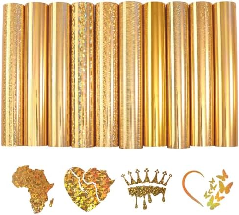 Amazon.com: HTVSTD Metallic HTV Heat Transfer Vinyl - 10 Sheets ...