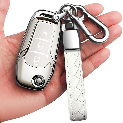 Amazon.com: Sindeda for Ford Key Fob Cover with Keychain Soft Full ...