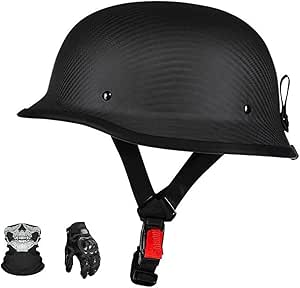 Amazon.com: Vintage Motorcycle Half Helmet Retro German Style Half ...