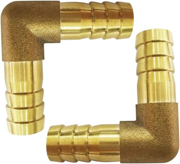 Amazon.com: Yoebor Brass Hose Barb Fitting, 90 Degree Elbow, 1" Barbed x 1" Barbed (Pack of 2 ...