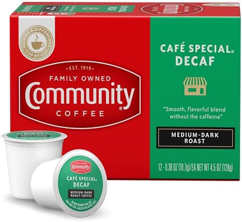 Amazon.com: Community Coffee Café Special Decaf 12 Count Coffee Pods ...