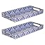 Amazon.com: MAONAME Blue Vanity Tray Set of 2, Plastic Decorative Trays ...