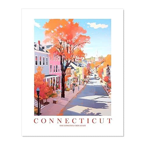 Amazon.com: Connecticut Travel Print Constitution State Souvenir CT ...