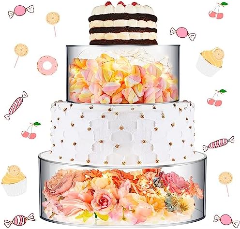 Amazon.com: Sunnyray 2 Pcs Acrylic Cake Stands for Dessert Table Clear ...