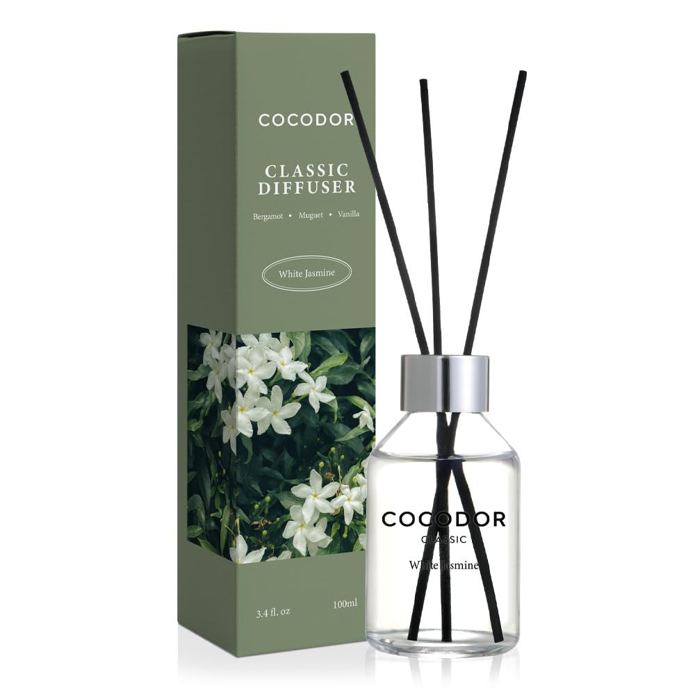 COCODOR Classic Reed Diffuser/White Jasmine/3.4oz(100ml)/1 Pack ...