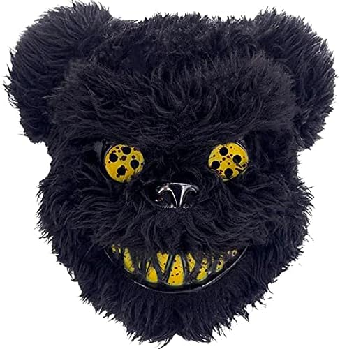 Amazon.com: FOX TEARS Halloween Black Bear Mask, Bloody Black Bear Mask ...