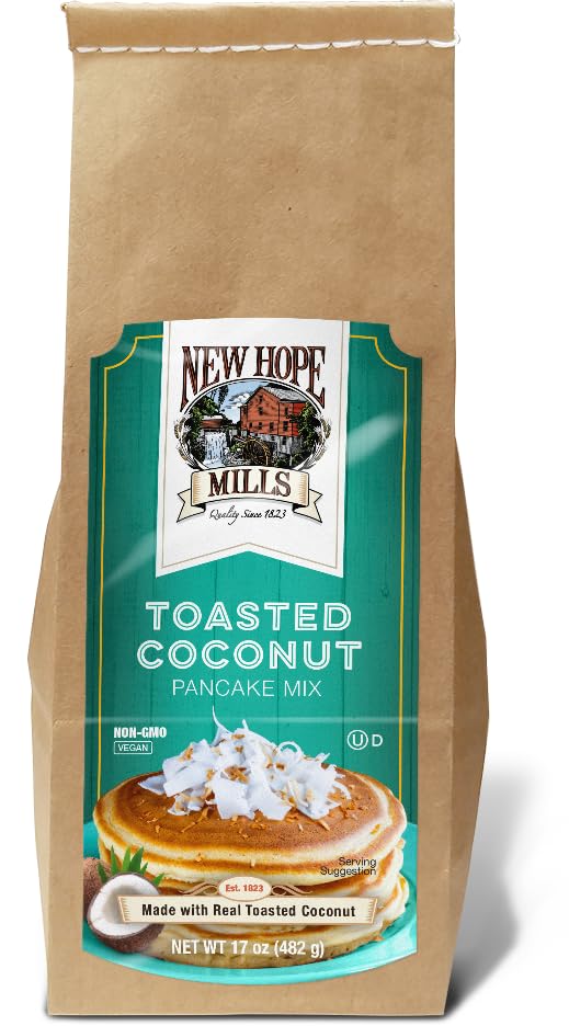Amazon.com : Toasted Coconut Pancake Mix By New Hope Mills, 17oz, Made ...