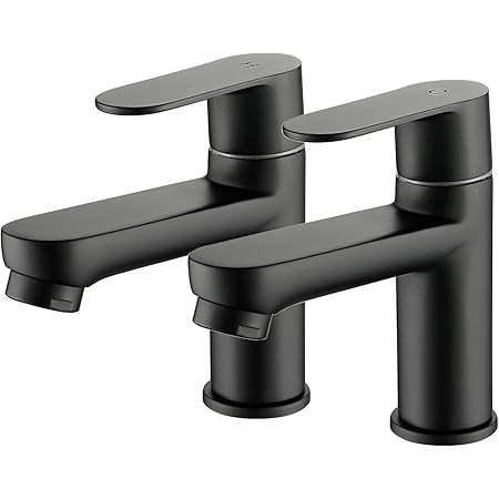 Maynosi Bathroom Basin Pillar Taps, 1/2 C Pair Sink Mixer Taps, 1/4 ...