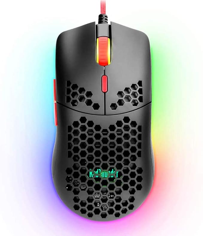 RedThunder M6 Gaming-Maus mit Wabenstruktur, Leichtgewichtig, RGB ...