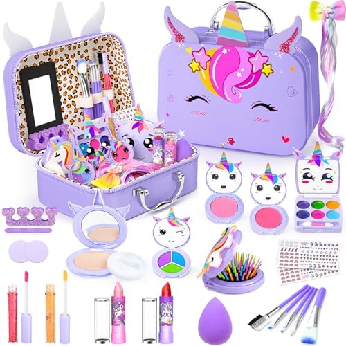Little Girls Makeup Kit, Pretend Make Up for Kids, Princess Play Makeup ...