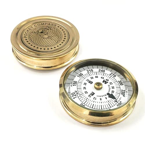 빈티지 황동 플로팅 다이얼 나침반 해상 선물 가정 장 2인치 크리..