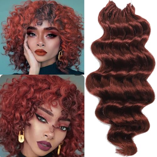 Snapklik.com : 350# Ocean Wave Crochet Hair Pre Looped 9 Inch Ginger ...
