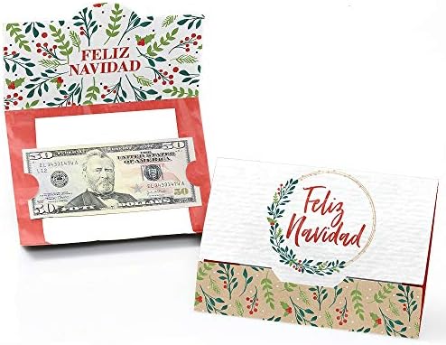 Amazon.com : Paper Junkie Merry Christmas Cards, Spanish and English ...