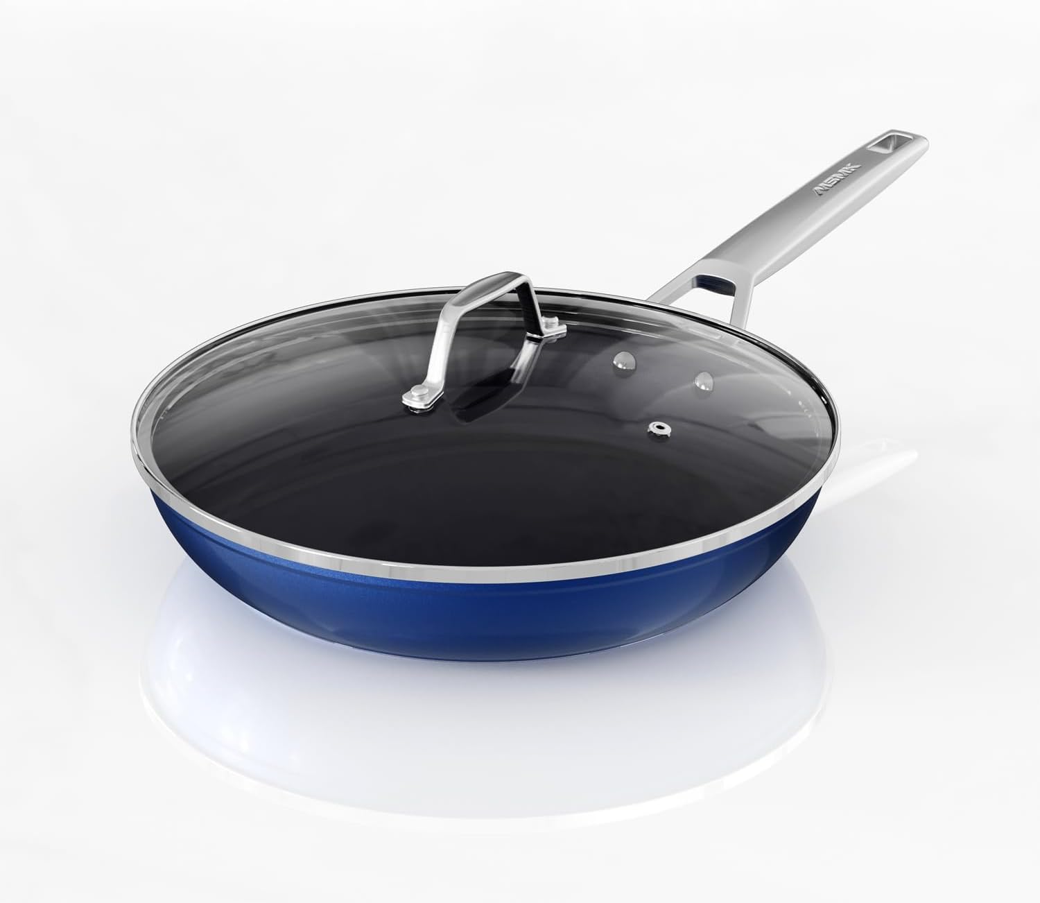 Amazon.com: MsMk Frying pans nonstick with lid Blue, 10-inch Durable ...
