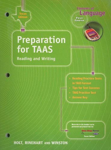 Texas Edition Preparation for TAAS Reading and Writing: Elements of ...