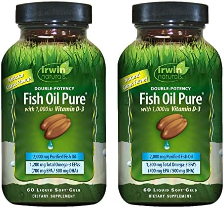 Amazon.com: Irwin Naturals Double-Potency Fish Oil Pure - 60 Liquid ...