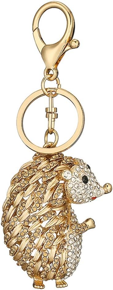 INSTITIZER Crystal Hedgehog Keychain Pendant Metal Key Ring Animal Car ...