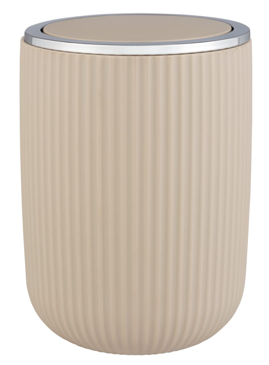 WENKO Agropoli S swing bin, cream white, 2 litres, bathroom waste bin ...