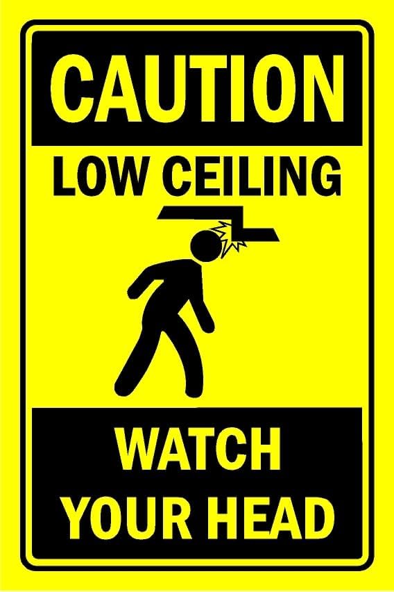 Caution low ceiling watch your head safety sign - Self adhesive sticker ...