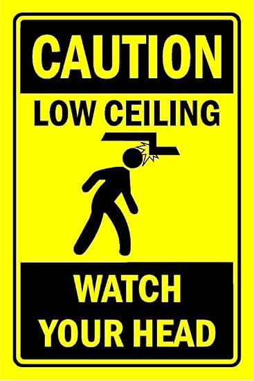 Caution low ceiling watch your head safety sign - Self adhesive sticker ...