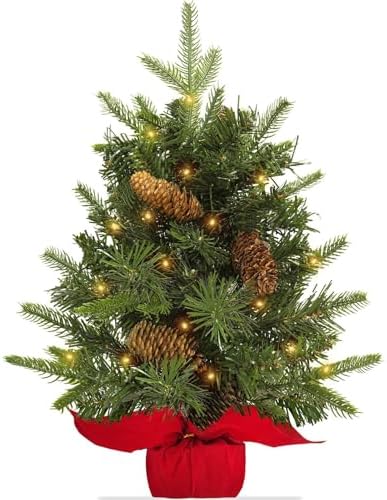 Amazon.com: STRPRETTY BASIC Tabletop Christmas Tree 19 Inch Artificial ...
