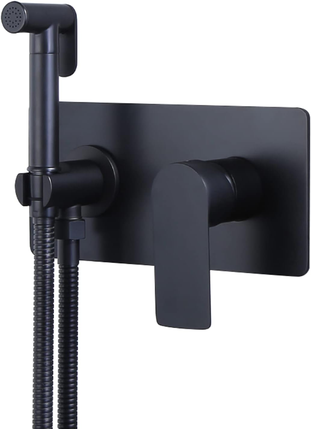 Matte Black Hand Held Bidet Sprayer for Toilet, Bathroom Concealed Shower Attachment Set, Brass ...