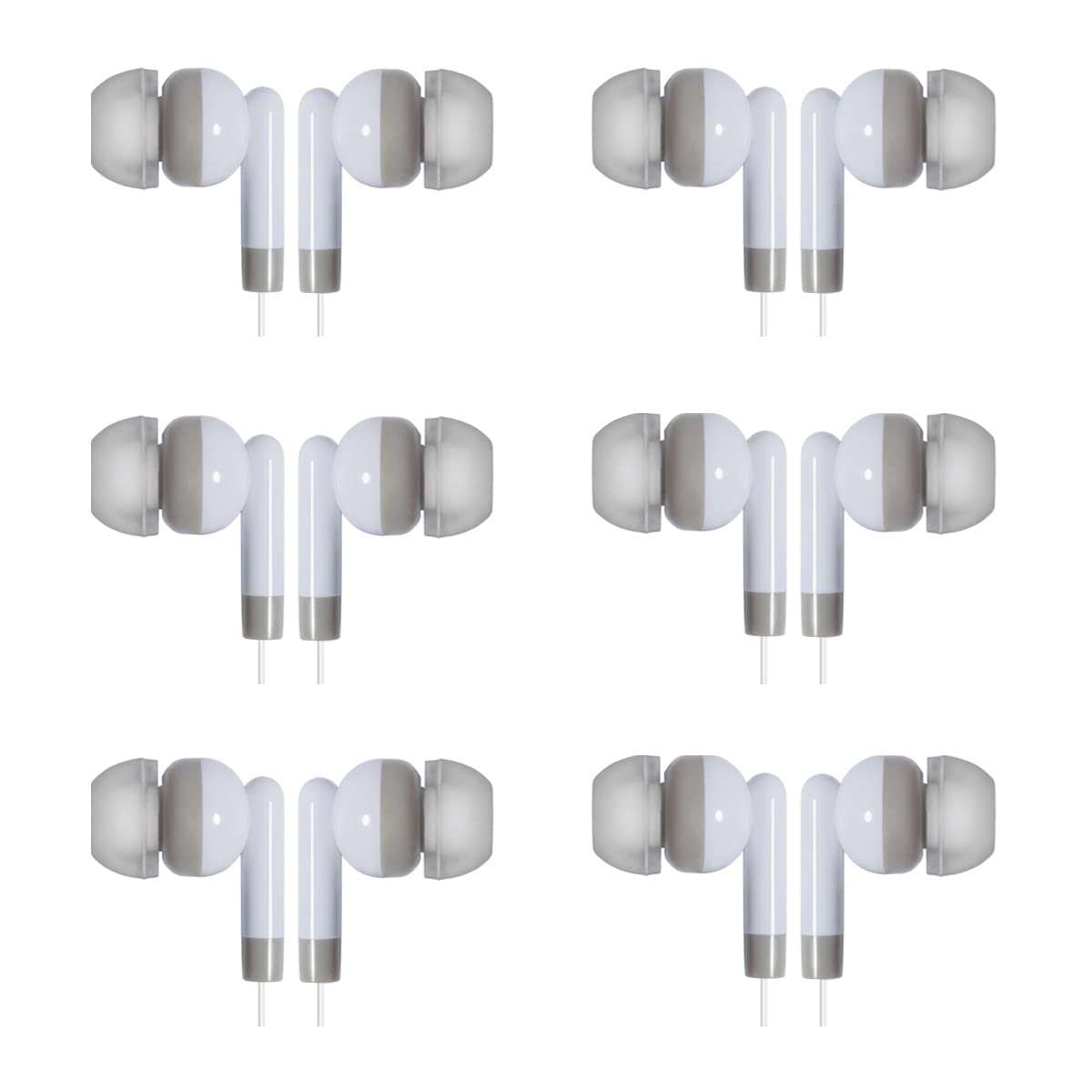 Wjjitan Bulk Earbuds 100 Pack, White Basic in-Ear Earbuds, Wholesale ...
