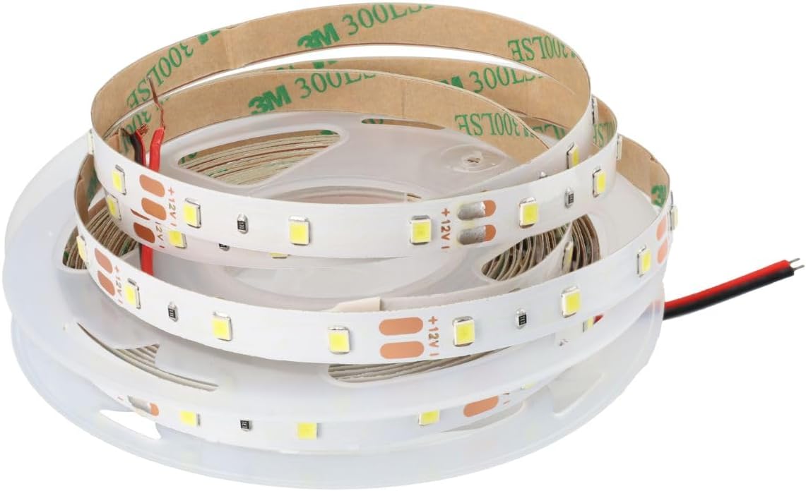 JANDEI 5M Warm White LED Strip Without 12V Power Plug, 2400lm 3000K LED ...
