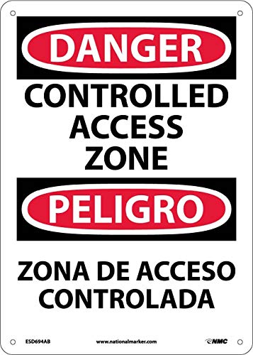 Amazon.com: National Marker ESD694AB Danger Controlled Access Zone Sign ...
