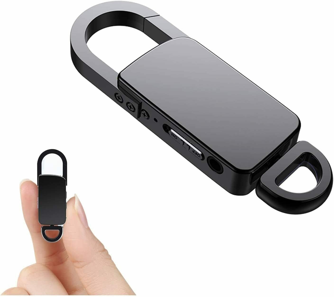 Smars Black Voice Recorder Keychain, Voice Activated Audio Recording ...