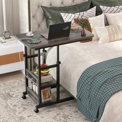 Amazon.com: Oransail Height Adjustable C Table with Charging Station ...