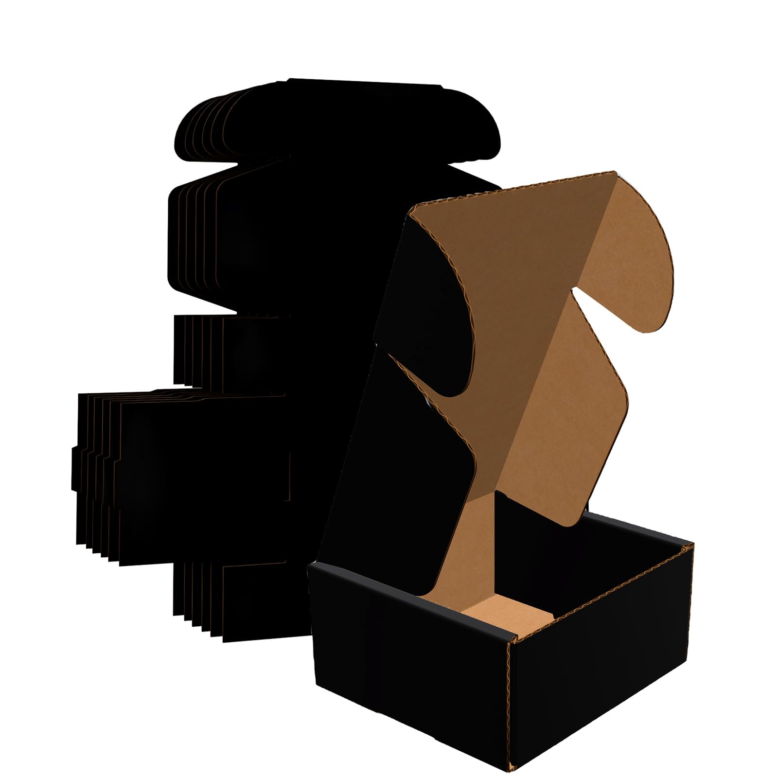 Amazon.com: Boyoal 442 Inch Black Corrugated Small Cardboard Box ...
