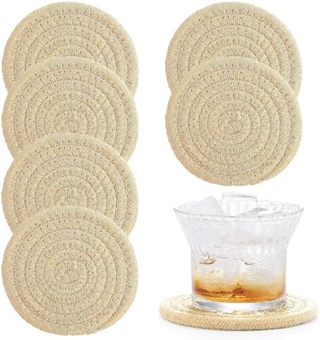 Set of 8 Coasters for Drinks-Absorbent Drink Coasters for Coffee Table ...