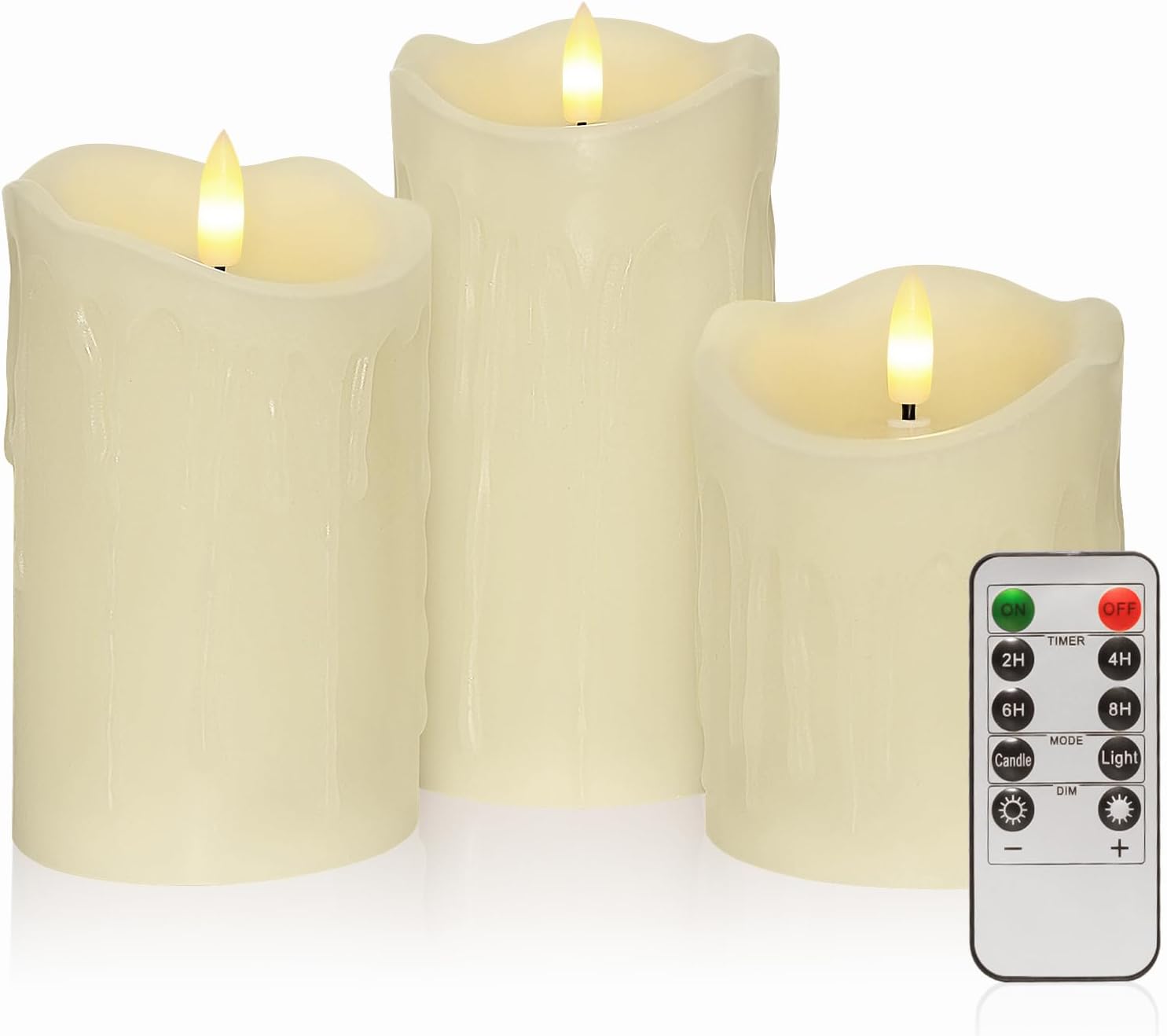 Amazon.com: CREDTARNOS Flickering Flameless Candles, Battery Operated ...