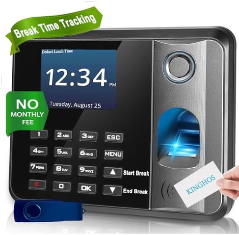 KYIDZON Employee Clocking in Machine, Office Punch Clock, Fingerprint ...