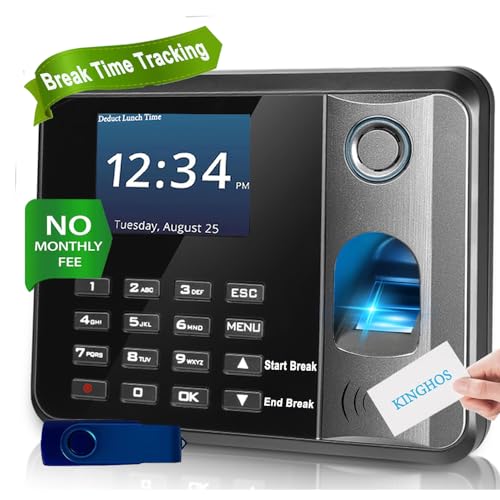 KYIDZON Employee Clocking in Machine, Office Punch Clock, Fingerprint ...