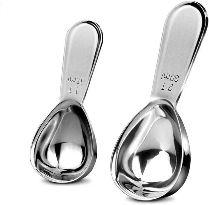 Amazon｜yarui 計量スプーン シルバー コーヒー粉すりきり15g 30g ステンレス 2個セット｜計量スプーン オンライン通販