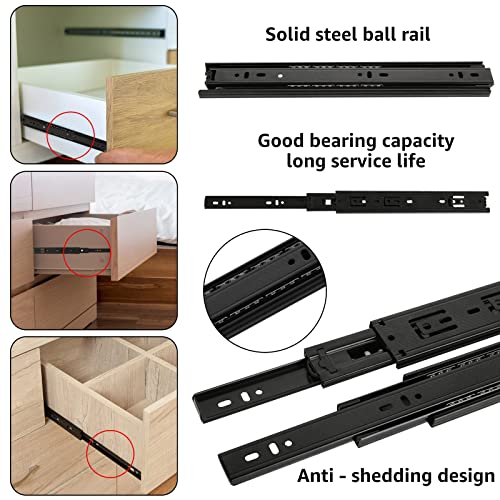 CYEER 2 Pairs Full Extension Drawer Runners, 300mm Heavy Duty 40kg Load ...