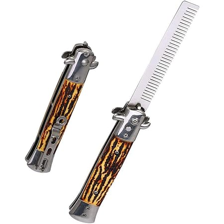 Amazon.com : Switchblade Comb Pocket Knife Hair Brush Automatic Push ...