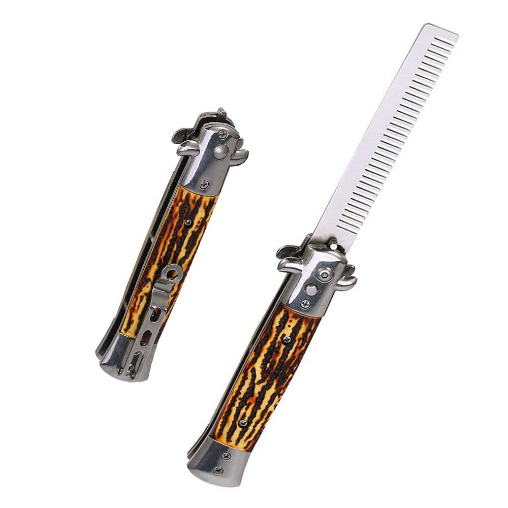 Amazon.com : 10Pcs 4 Colors Switchblade Spring Folding Knife Push ...