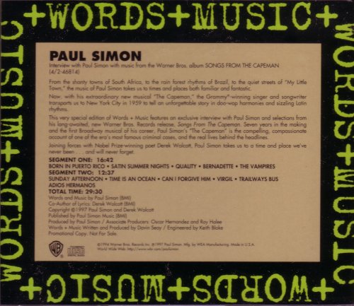 Paul Simon - Songs From The Capeman - Words + Music - Amazon.com Music