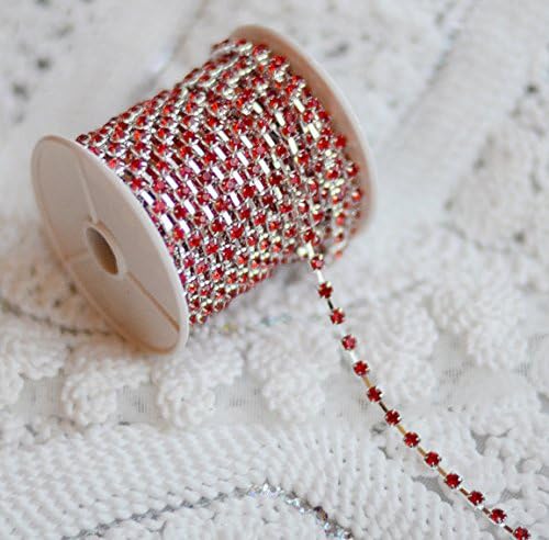 Amazon.com: 30 Feet/10 Yards Ruby Red Australia Rhinestone Chain ...