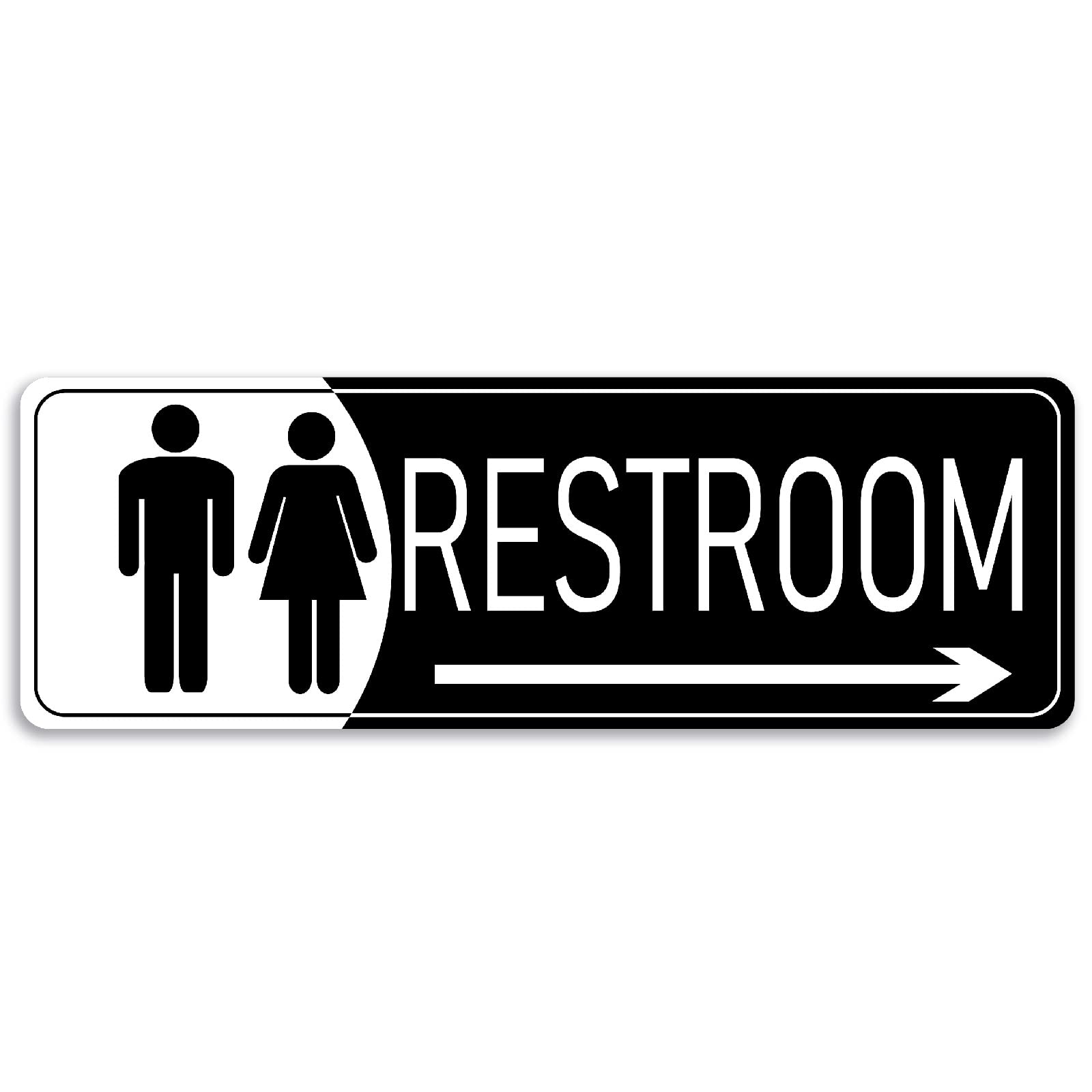 Amazon.com : 9x3 Inch Restroom Sign with Right Arrow Self-stick Door ...