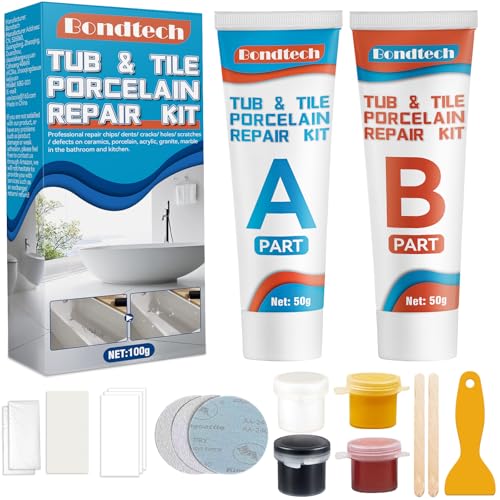 Porcelain Repair Kit, White Tile & Bathtub Repair Kit, for Tub, Enamel ...