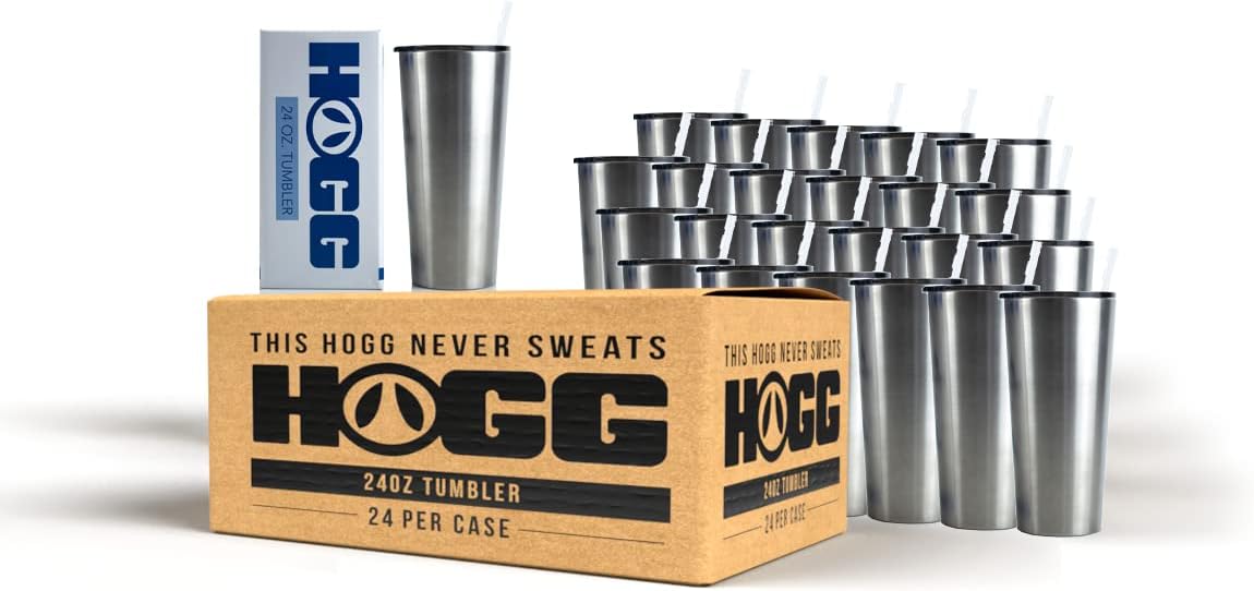 Amazon.com | Hogg 24oz Tumbler Case (24 Pack) DIY, Customizable ...
