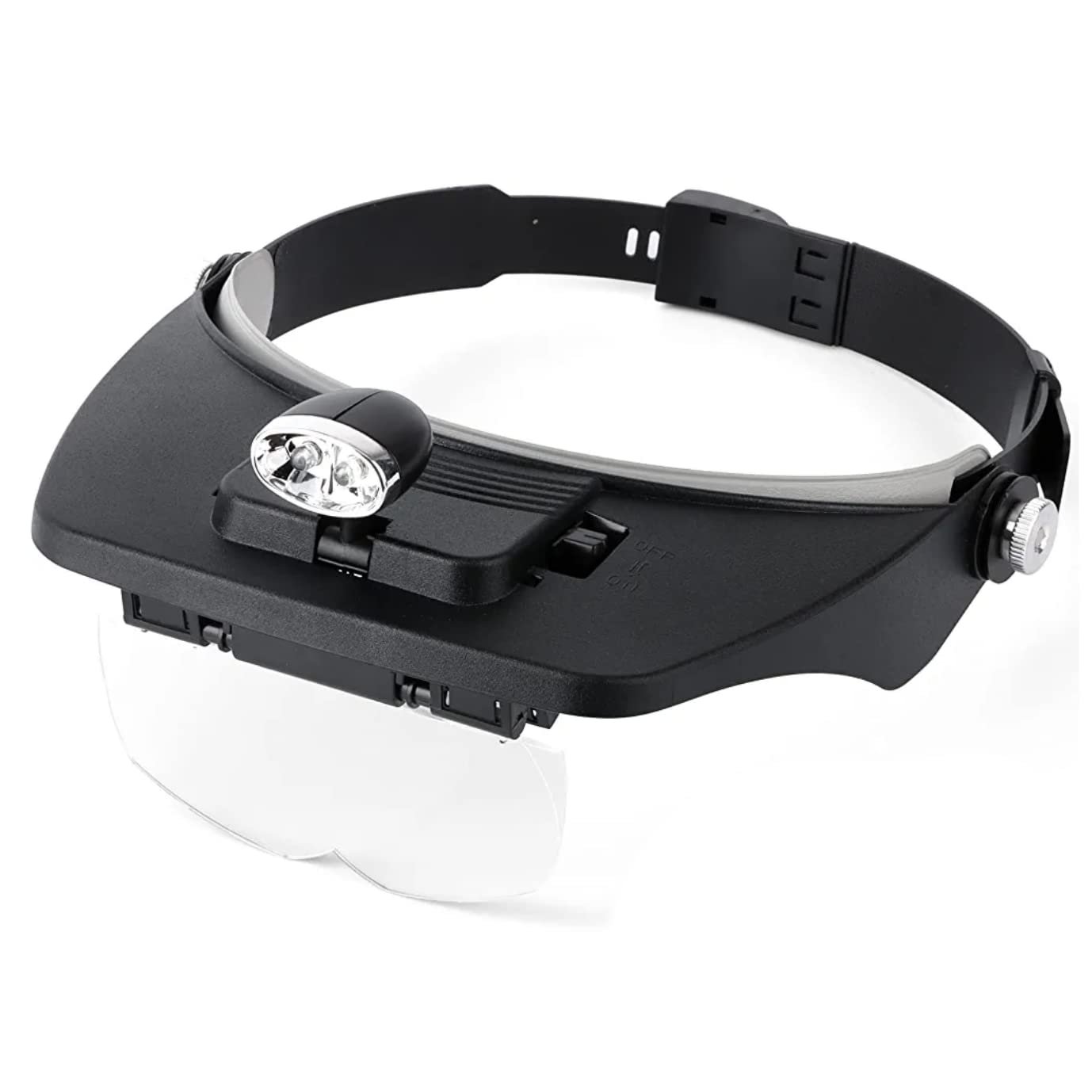 URBAN BOX Head Mount Magnifier Optivisor with LED Jewelers Magnifying ...